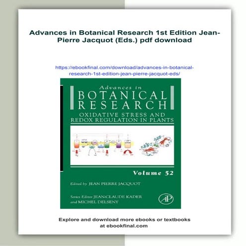Advances in Botanical Research 1st Edition Jean-Pierre Jacquot (Eds.) | PDF