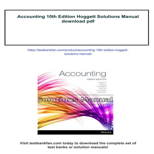 Accounting 10th Edition Hoggett Solutions Manual | PDF