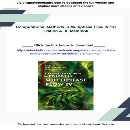 Computational Methods in Multiphase Flow IV 1st Edition A. A. Mammoli | PDF