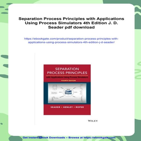 Separation Process Principles with Applications Using Process ...