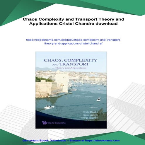 Chaos Complexity and Transport Theory and Applications Cristel Chandre | PDF