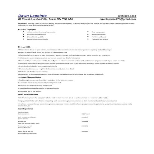 Dawn Resume 2017 | PDF