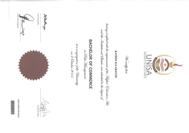 University Of South Africa Degree