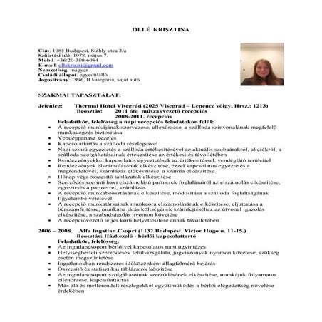 Önéletrajz magyar | PDF