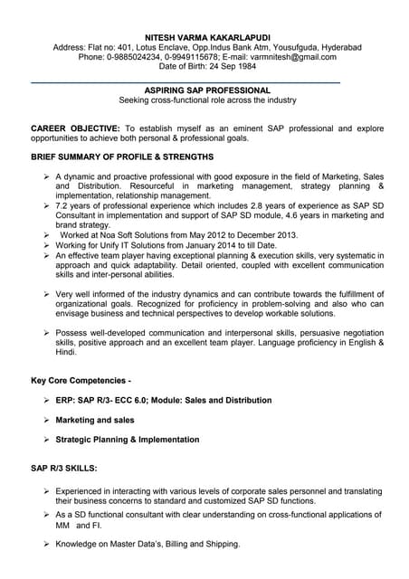 Chandan Jadhav(SAP SD 2 years of experience) | DOCX