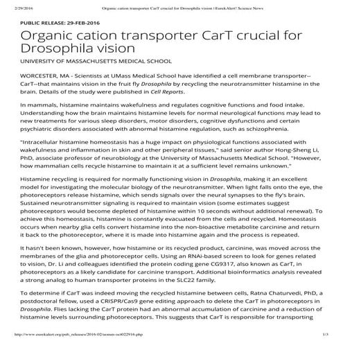 Organic cation transporter | PDF