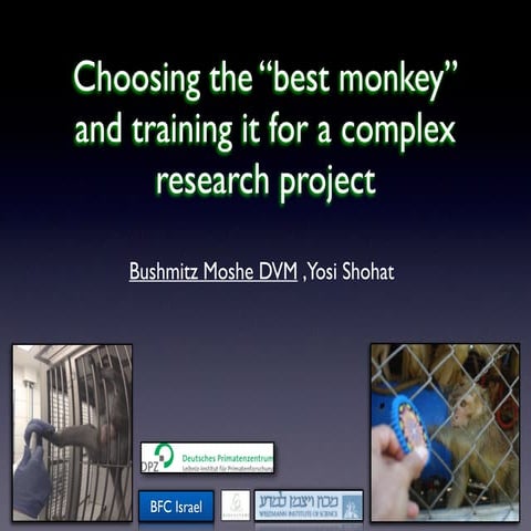 Choosing the “best monkey” and training it for a complex research ...