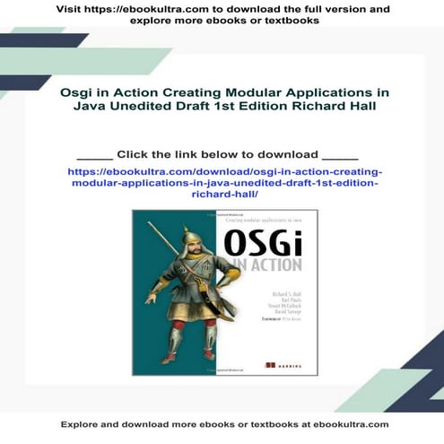 Osgi in Action Creating Modular Applications in Java Unedited Draft 1st ...