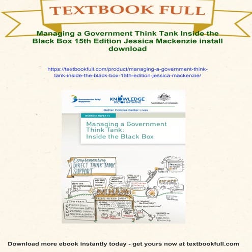 Managing a Government Think Tank Inside the Black Box 15th Edition ...