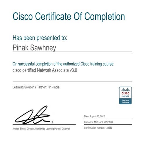 Cisco Learning Solutions Partner Certificate_86_48416182 | PDF