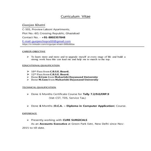 Gunjan Resume | DOCX