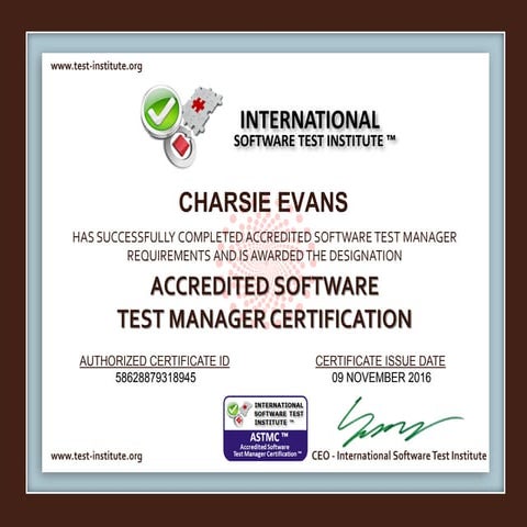 ASTMC-Accredited Software Test Manager Certification | PPT