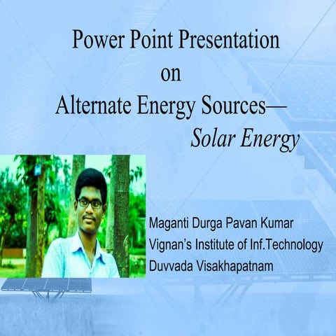 Solar energy power point presentation