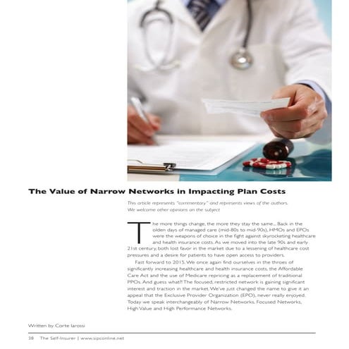 The Value of Narrow Networks in Impacting Plan Costs - As seen in the ...