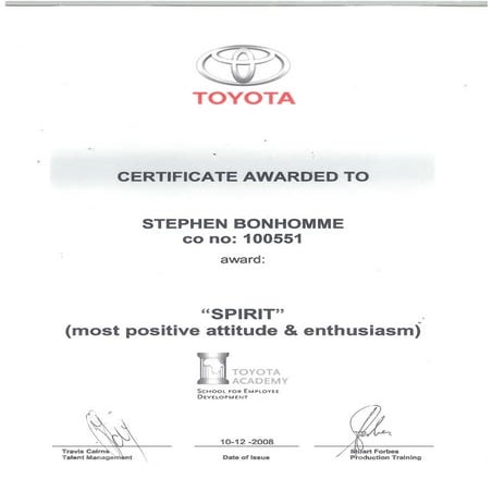 Toyota Spirit Award | PDF