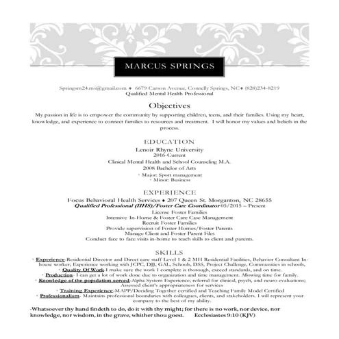 Marcus Resume #2 | DOCX