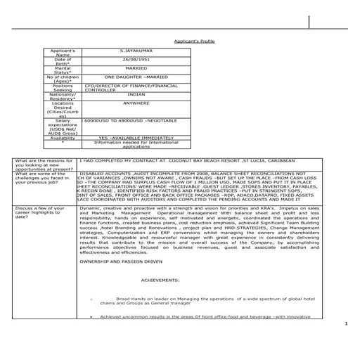 Applicants_Profile_ | PDF | Hospitality Industry | Industries