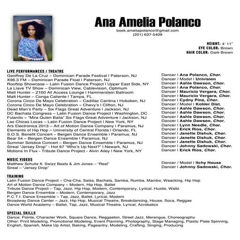 Dance Resume | PDF