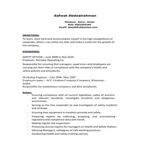 Safety officer | PDF