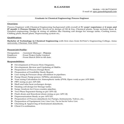 Ganesh CURRICULUM VITAE | PDF