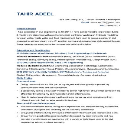 TAHIR ADEEL CV Final (1) | PDF