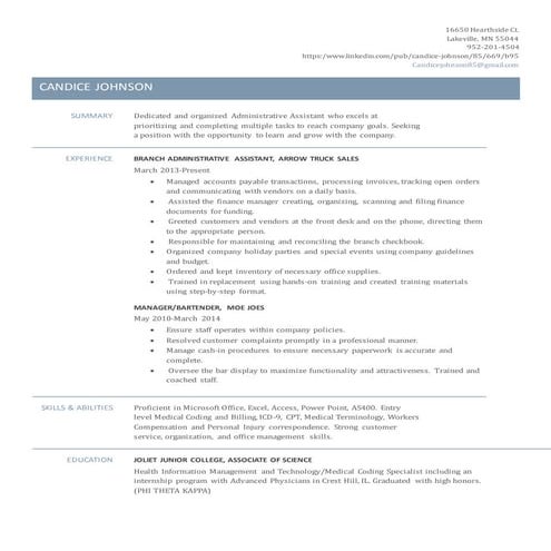 Resume 9-15 | DOCX | Business | Business and Finance