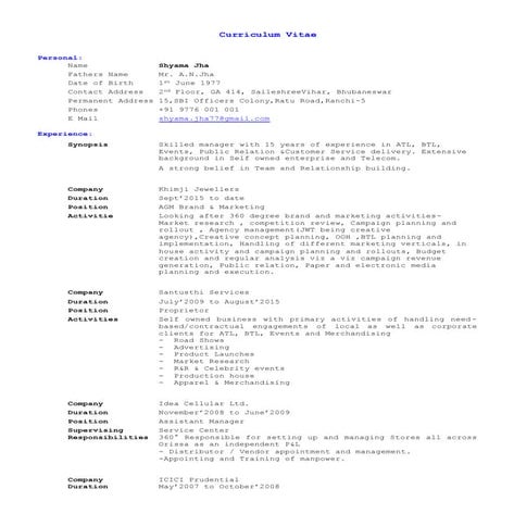 dilip resume | ODT