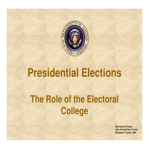 Microsoft PowerPoint - Electoral Collegeiv | PDF
