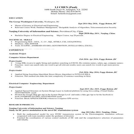 Resume LI CHEN | PDF