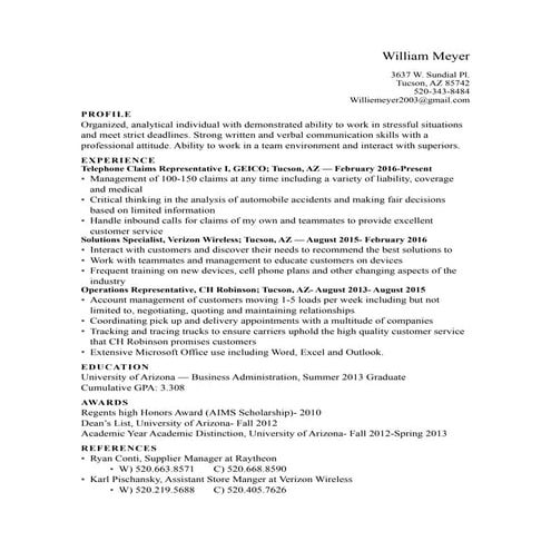 Humphrey Resume 2016 | DOCX
