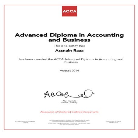 Advance Diploma in Business and Accounts | PDF