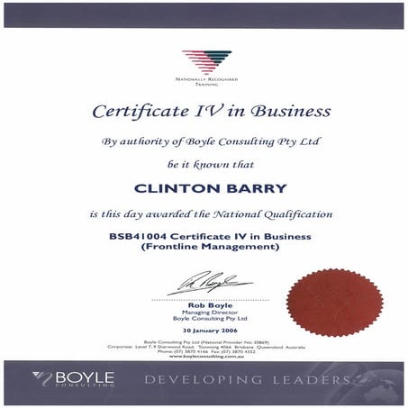 Certificate 4 in Business Management | PDF