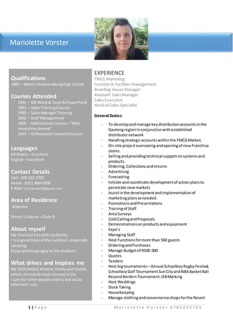 CV Andrew Bowker | DOCX | Business | Business and Finance