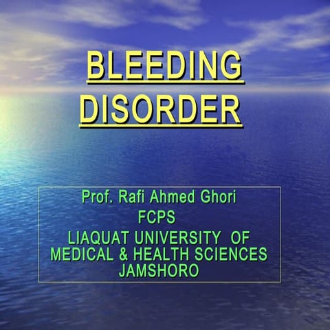 7a..bleeding disorder. | PPT