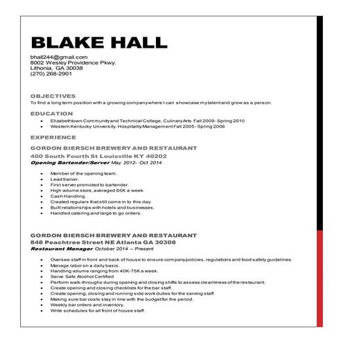 BLake Hall- Resume | DOCX