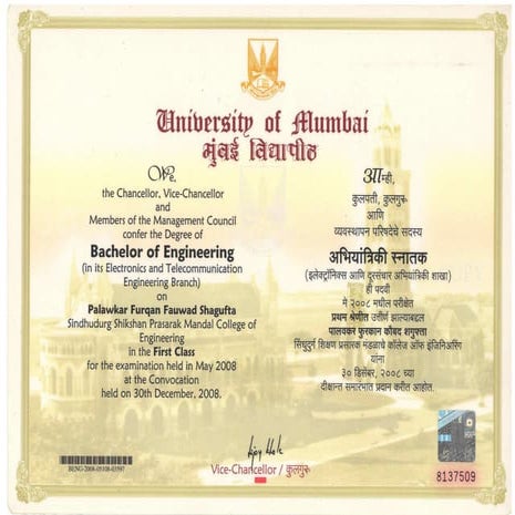 BE_Certificate | PDF