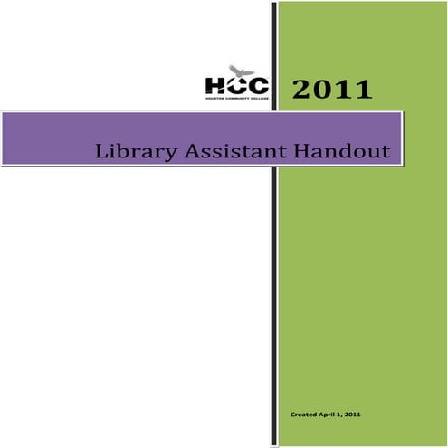 Library Assistant Handout revised | PDF