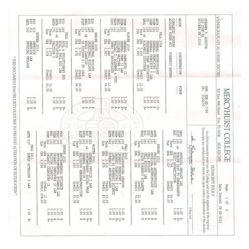 Mercury University Transcript | PDF