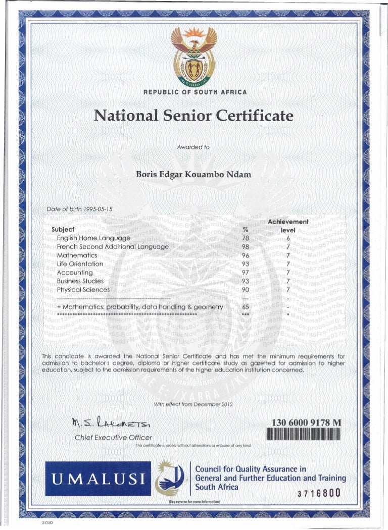 Matric Certificate matric-certificate