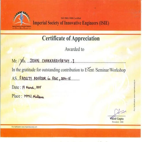 ESVC CERTIFICATE | PPT