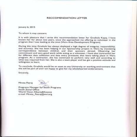 Reccomendation-Letter_Gradiola-Kapaj | PDF