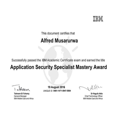 Application Security Specialist Mastery Award_certificate | PDF ...