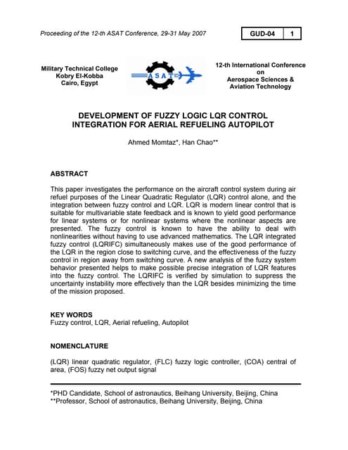 Fuzzy logic application (aircraft landing) | PPTX