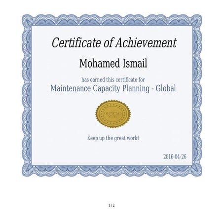 Maintanence Capacity plan | PDF