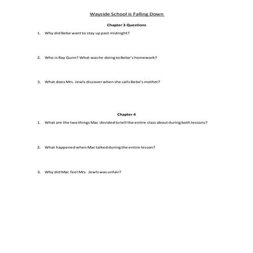 Wayside Questions | DOCX