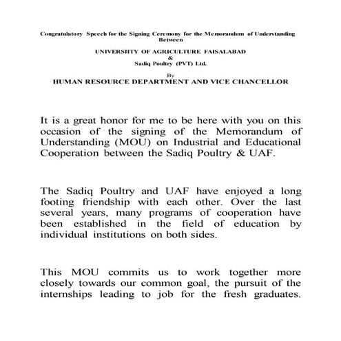 Congratulatory Speech | DOCX