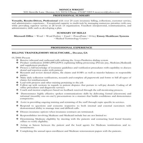 Monica Wrights Resume | PDF