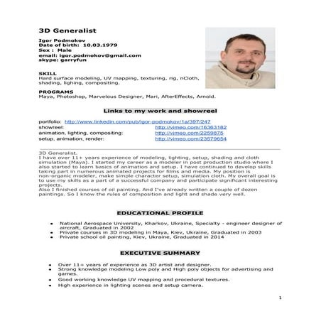 Resume_3DGeneralist | PDF
