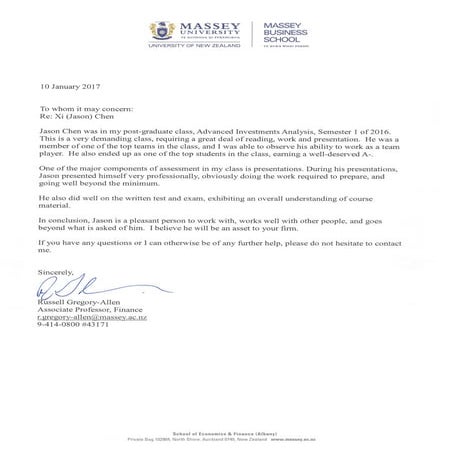 Xi Chen reference letter | PDF