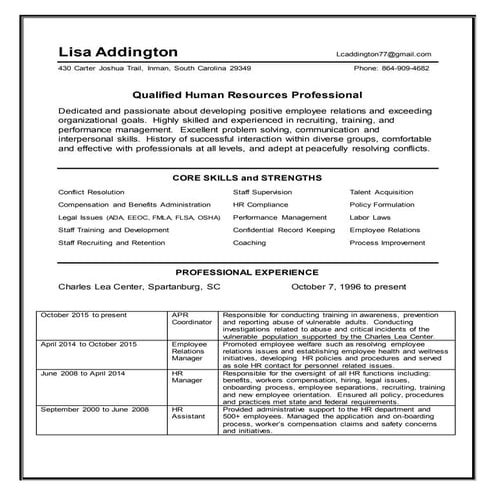 Addington, Lisa (resume) | DOCX